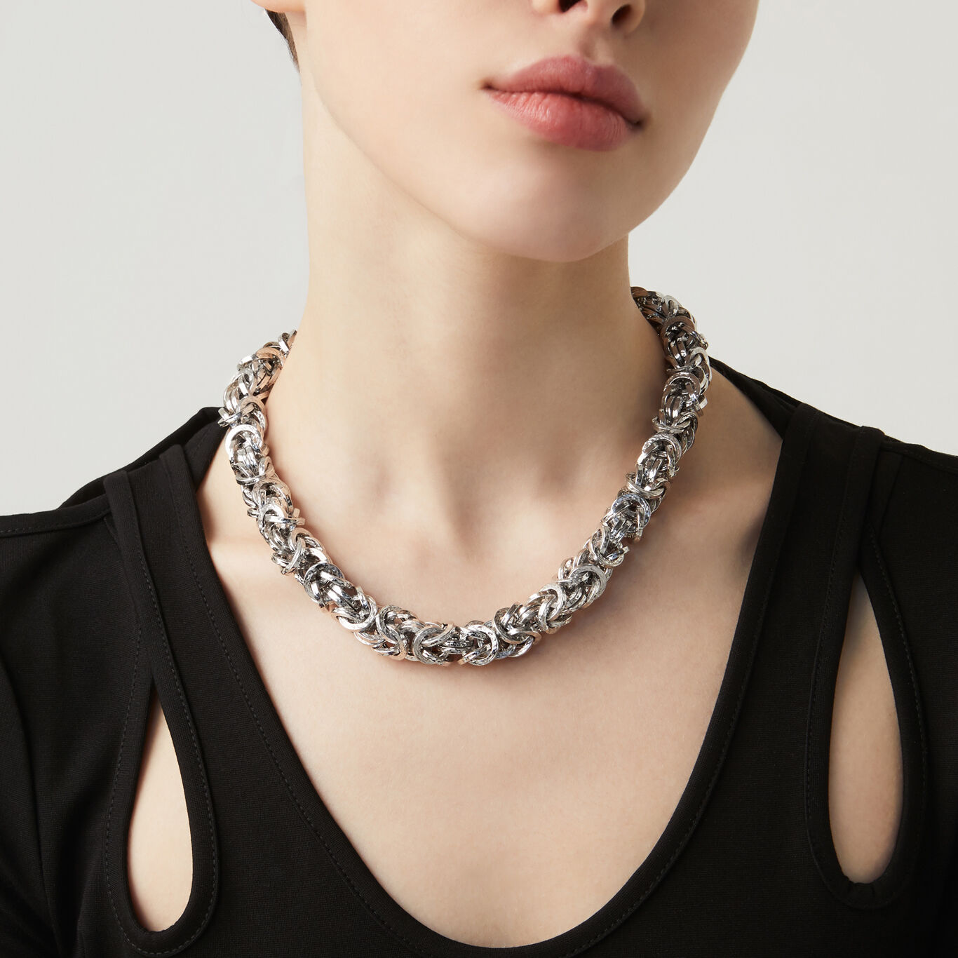 Collana Bizantina Martellata in Argento 925 | Giovanni Raspini