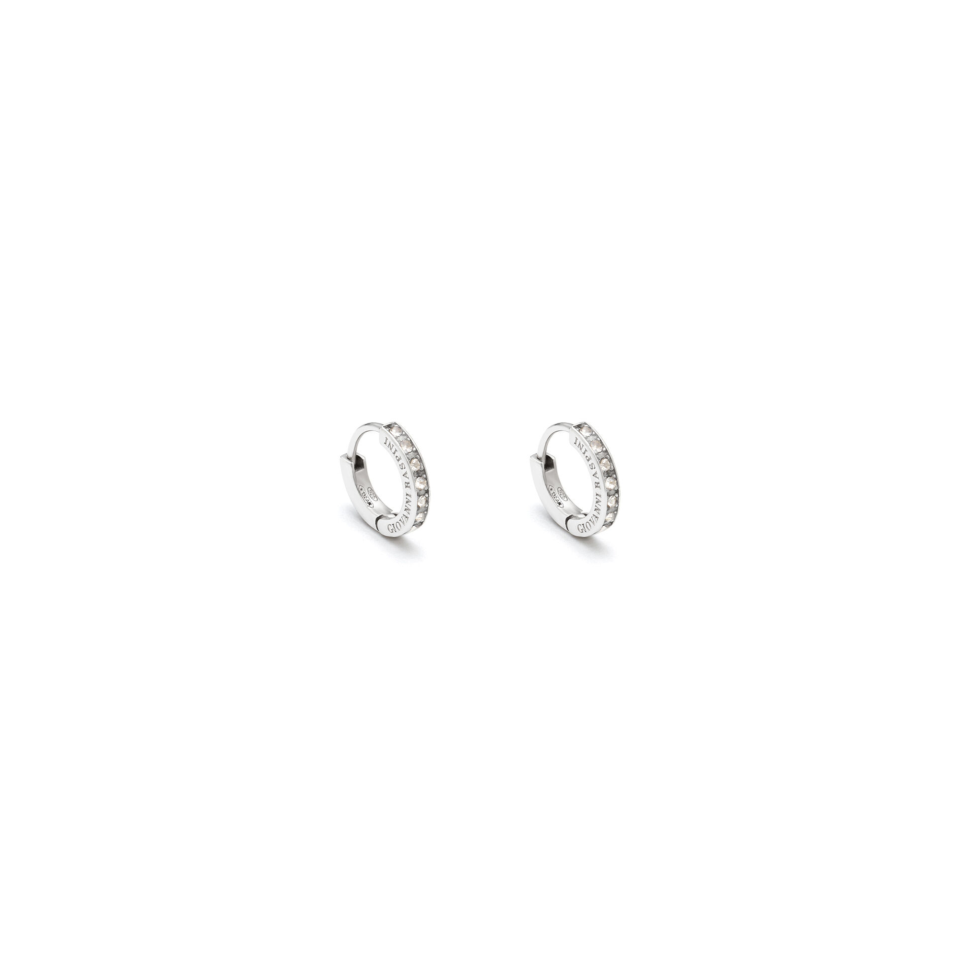 Huggie Crystal Small Earrings in Sterling silver and cubic zirconia ...