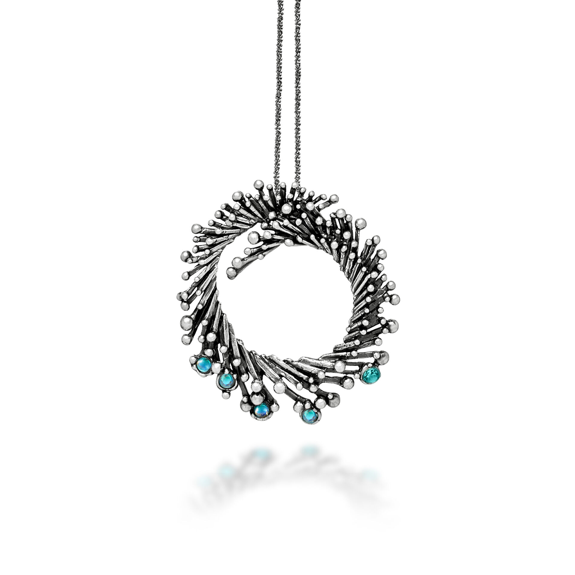 Fireworks Pendant in Sterling Silver and mystic quartz | Giovanni Raspini