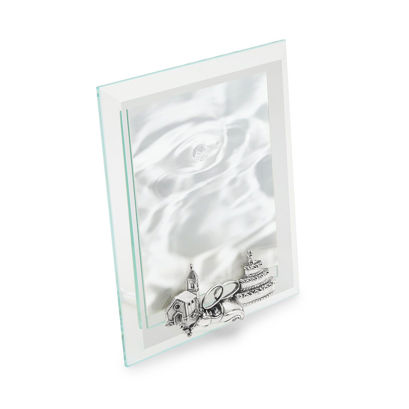 Marriage Light Frame in 800 silver and extra-clear bevelled glass ...