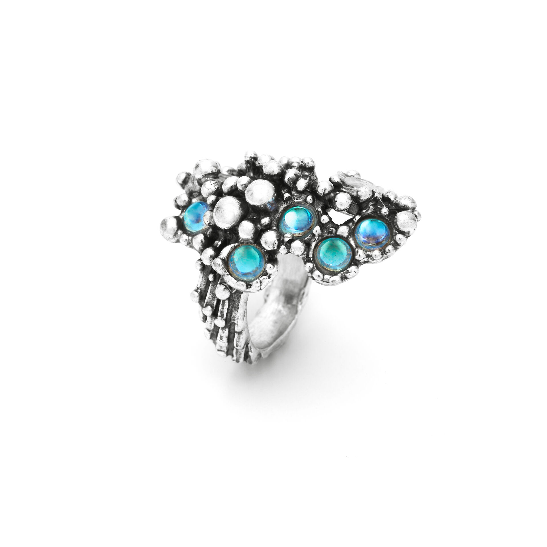 Fireworks Ring in Sterling Silver and mystic quartz | Giovanni Raspini