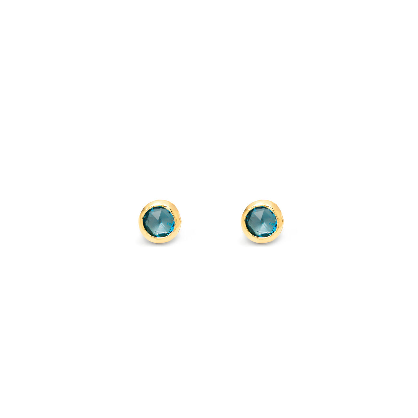 Blue Small Loop Earrings in 18 k gold-plated 925 sterling silver with ...